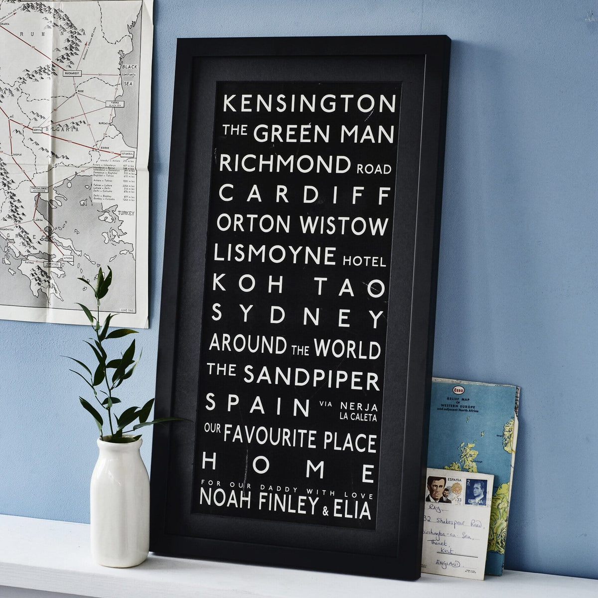 Personalised Destination London Bus Blind Prints Designer Gifts - Betsy ...